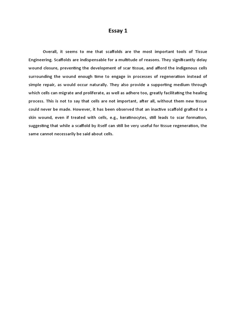 Tissue Engineering Short Essays | Descargar gratis PDF | Tissue Engineering | Bioceramic