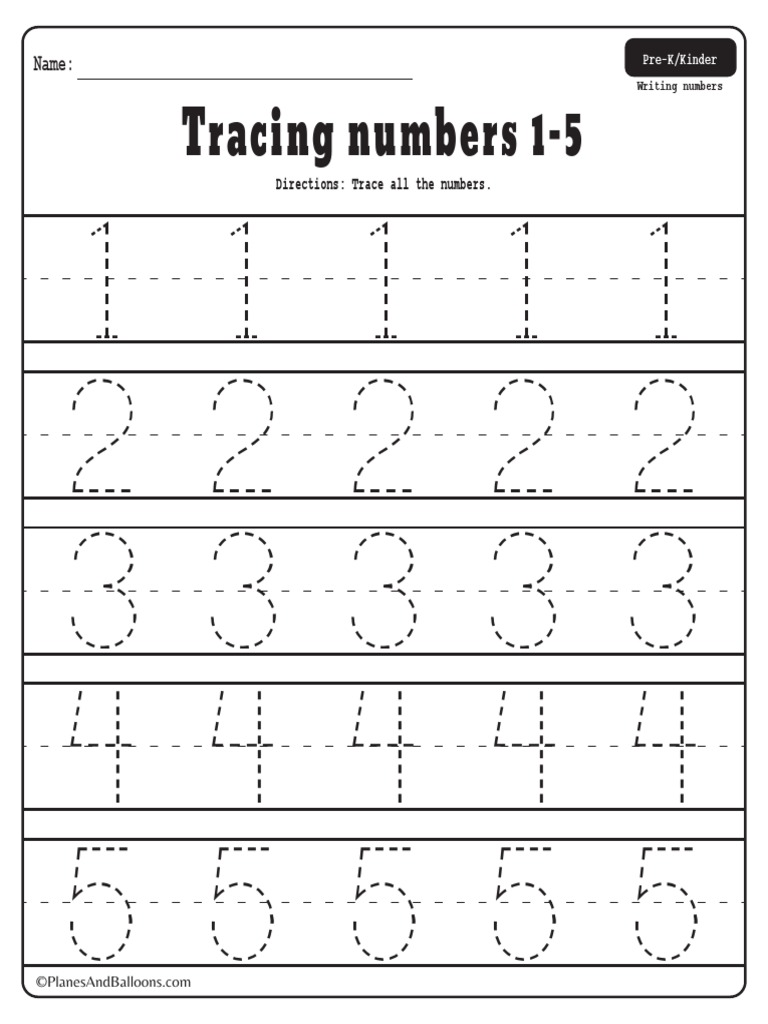 Number Tracing Worksheets 1 20 | PDF