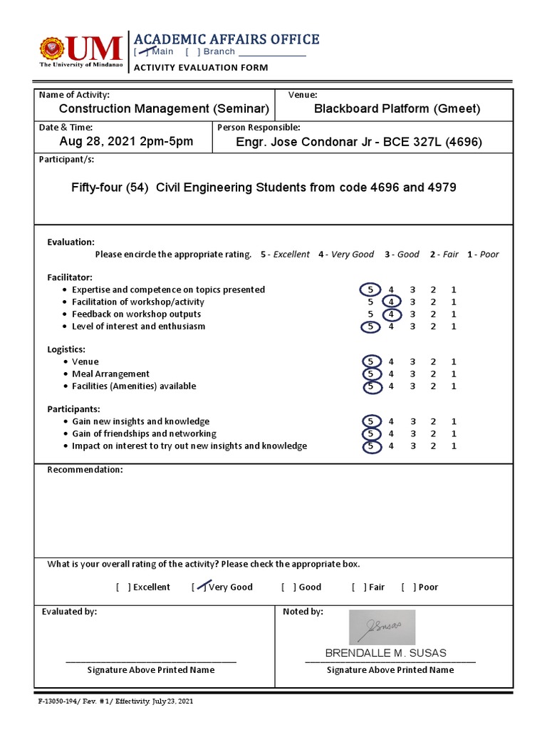 Webinar Evaluation | PDF | Cognition