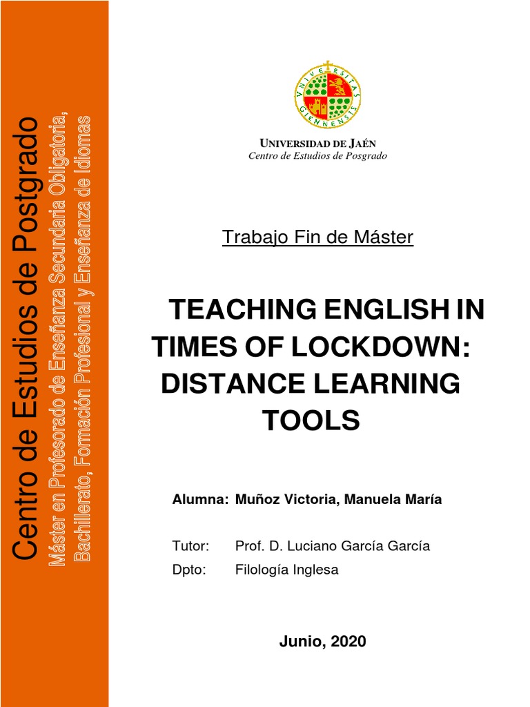 Teaching English in Times of Lockdown - Distance Learning Tools | PDF ...
