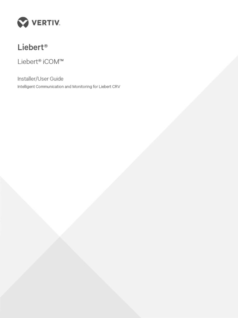 Liebert CRV With Icom User Manual 0 | PDF | Menu (Computing) | Humidity