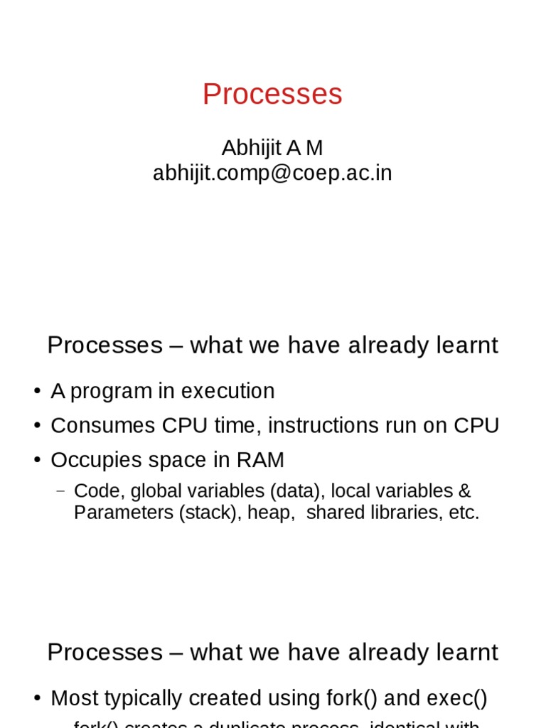 8.processes, Ipc | PDF | Process (Computing) | Operating System