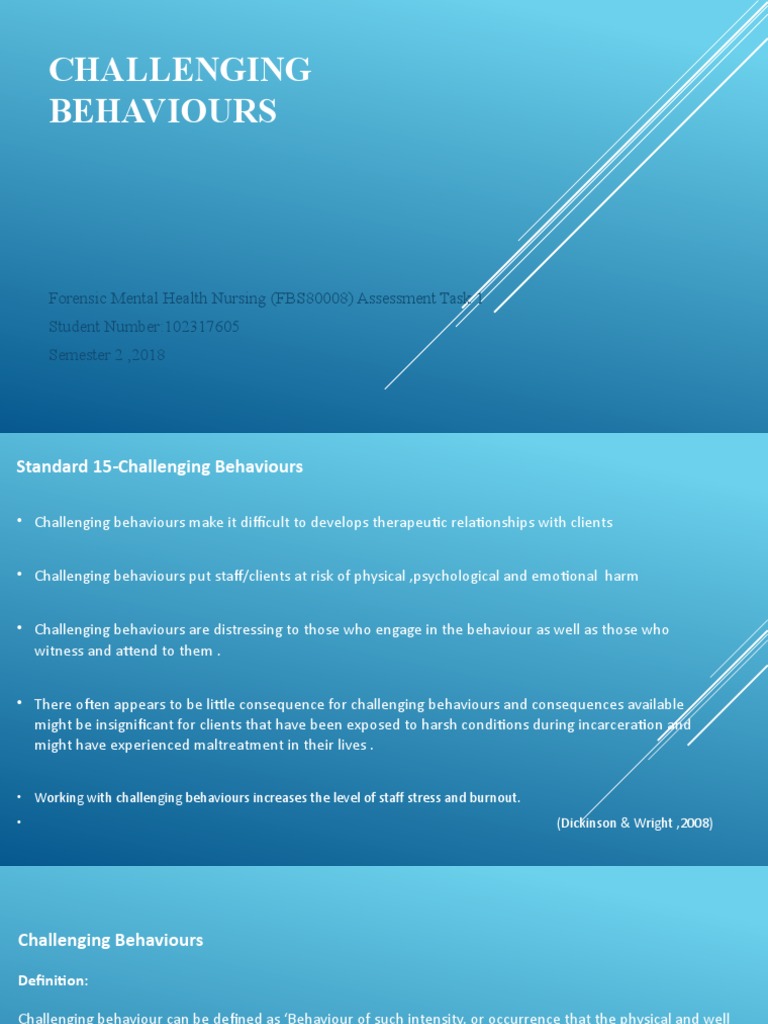 Understanding Challenging Behaviours | PDF | Mental Disorder | Suicide