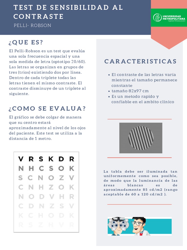 Test de Sensibilidad al Contraste Pelli-Robson | PDF | Métodos y ...