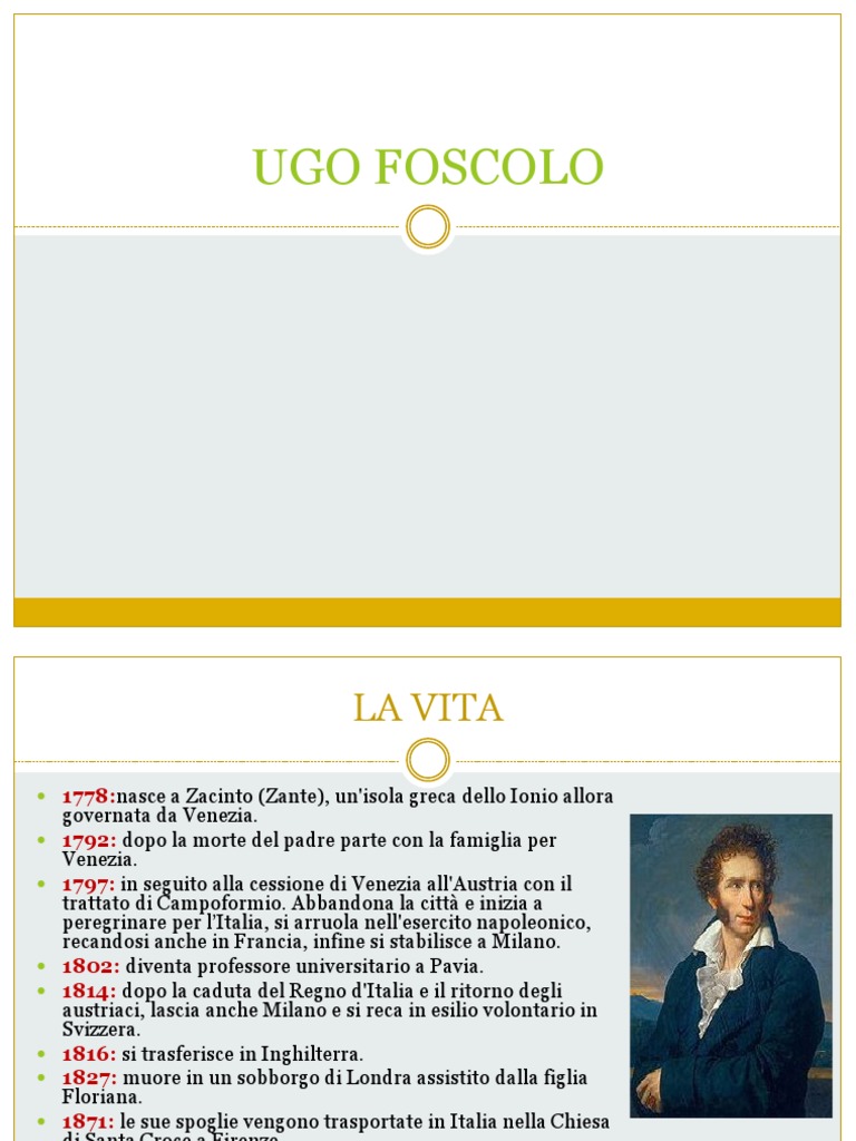 Prof de Lorenzo Ugo Foscolo | PDF