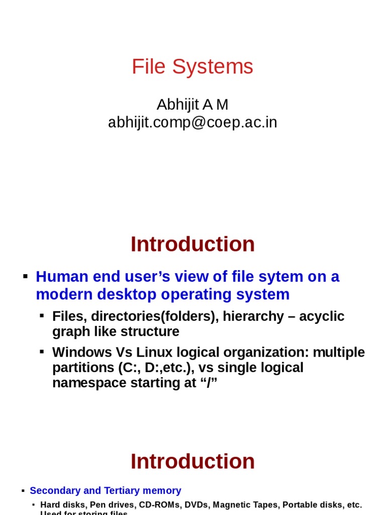 13 File-Systems | PDF | File System | Computer File