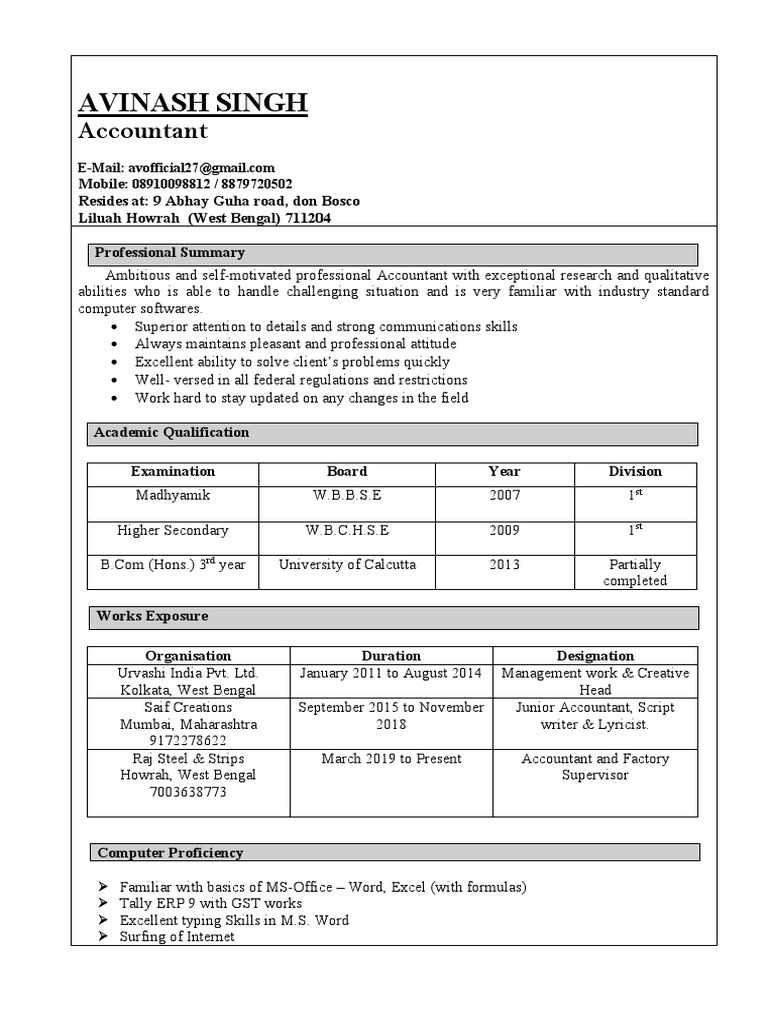 Avinash - CV Updated | PDF