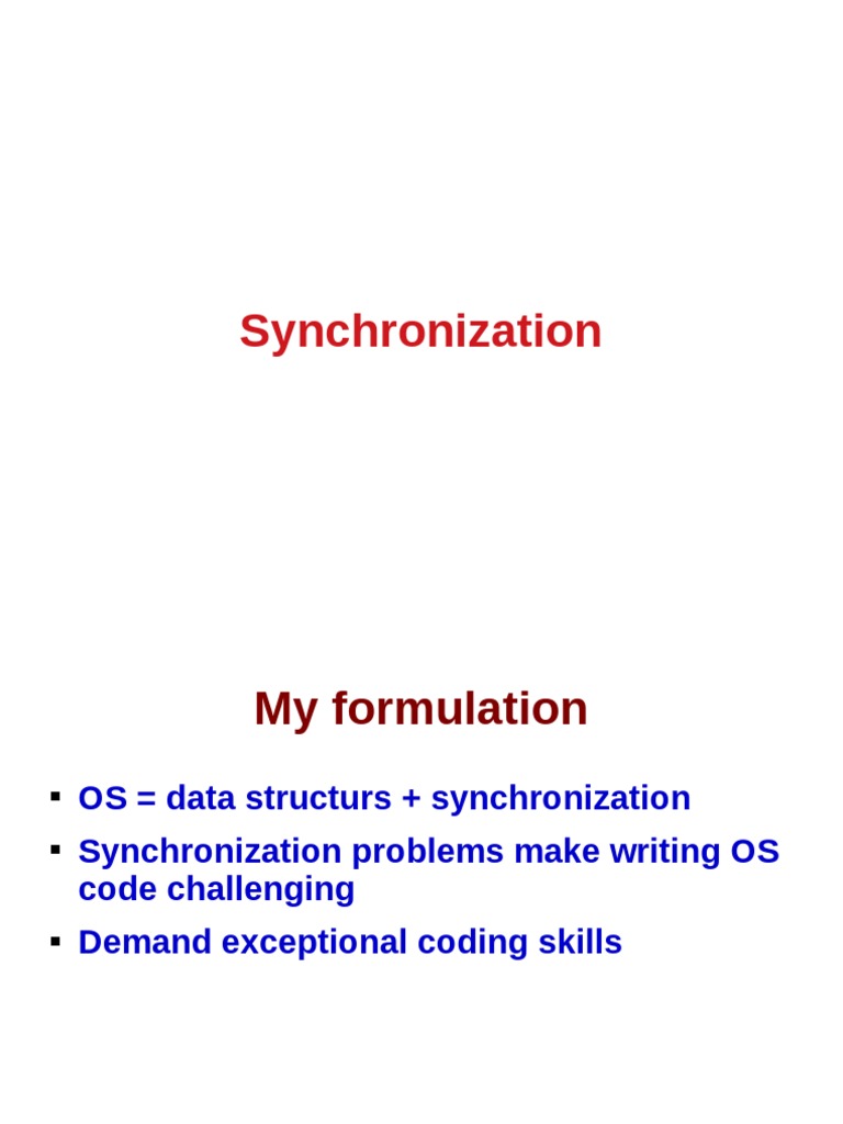 15 Synchronization | PDF | Computer Programming | Computer Engineering