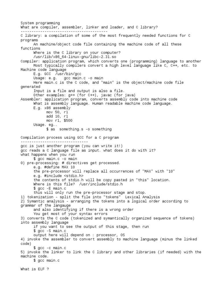 System Programming Essentials | PDF | Library (Computing) | Computing