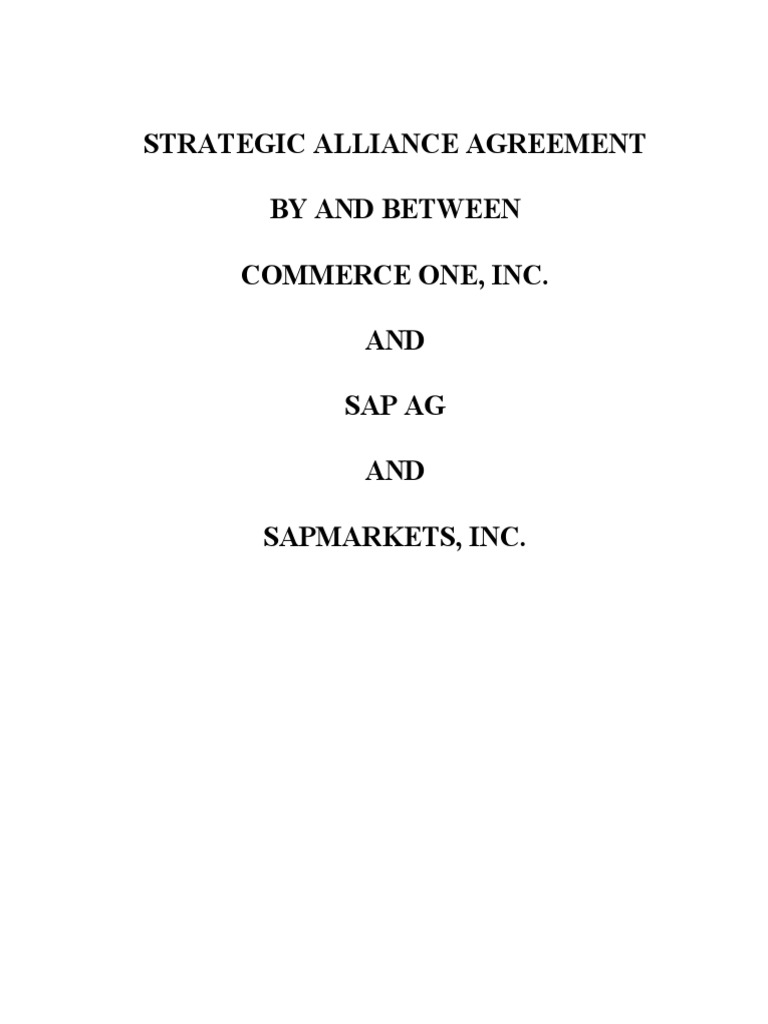 Sample Strategic Alliance Agreement | Download Free PDF | License ...