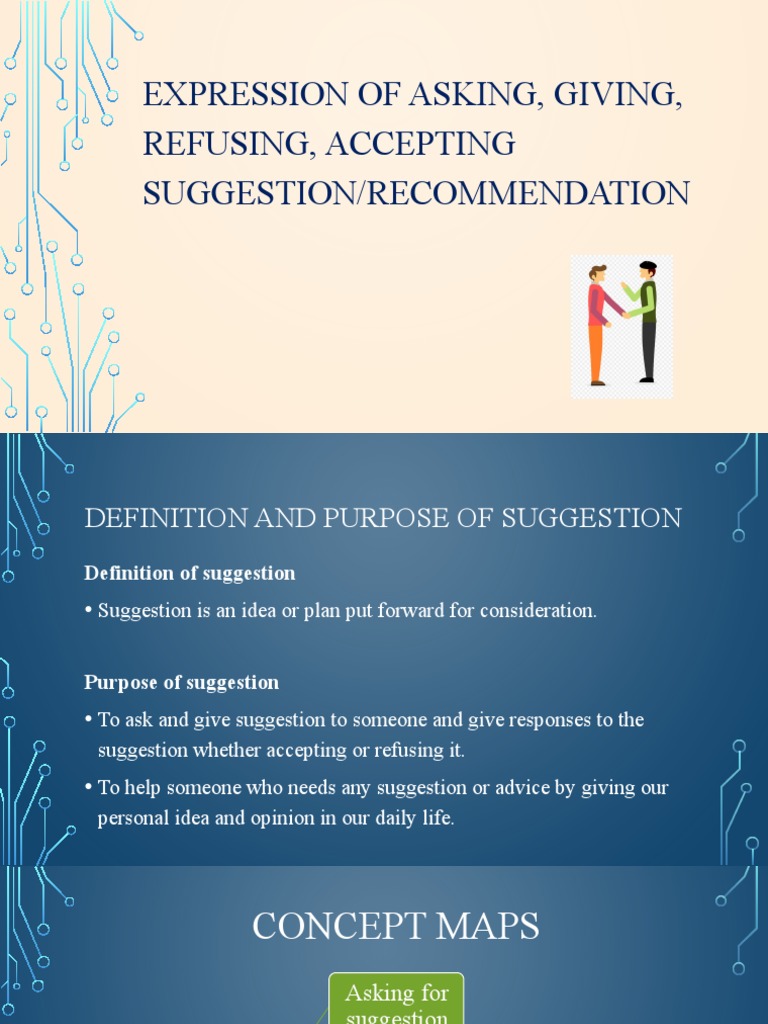 Suggestions: Asking, Giving, Accepting, Refusing | PDF | Verb ...