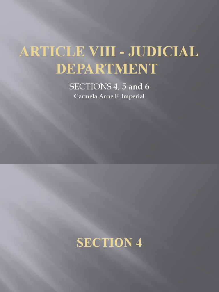 Article Vii - Judicial Department | PDF | En Banc | Certiorari