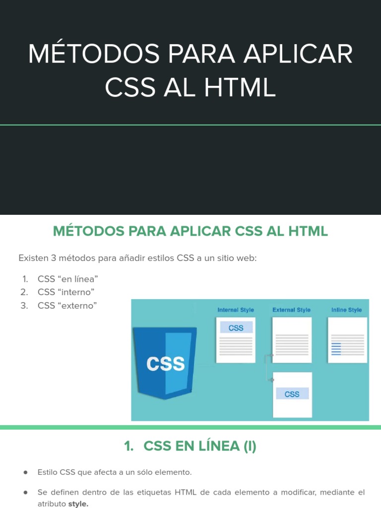 Métodos para Aplicar CSS al HTML | PDF | HTML | Red mundial