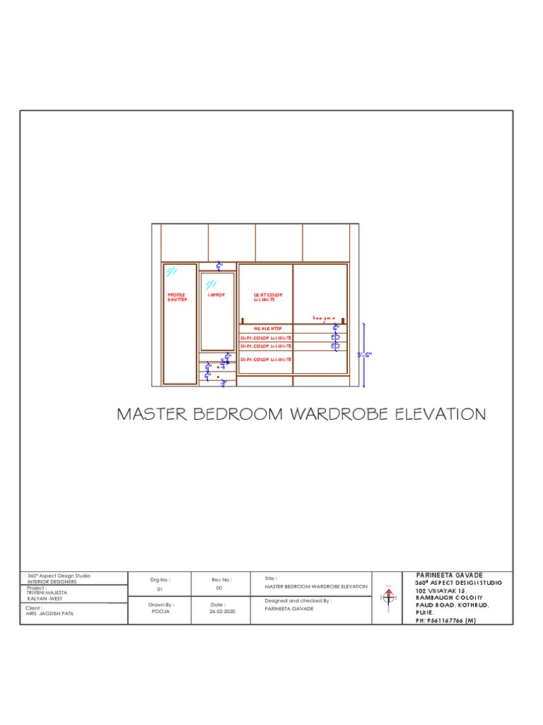 Master Bedroom Wardrobe Elevation | PDF