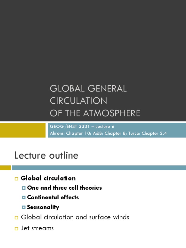 GLOBAL GENERAL CIRCULATION OF THE ATMOSPHERE | PDF | Atmospheric ...