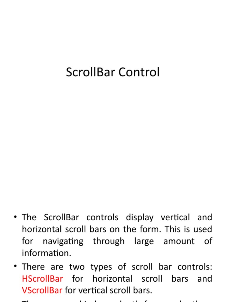 ScrollBar Control | PDF | Human–Computer Interaction | Software Engineering