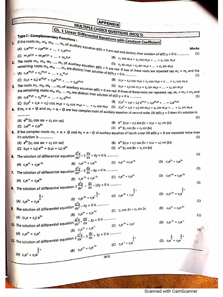 Math Multiple Questions | PDF | Algebra | Differential Calculus