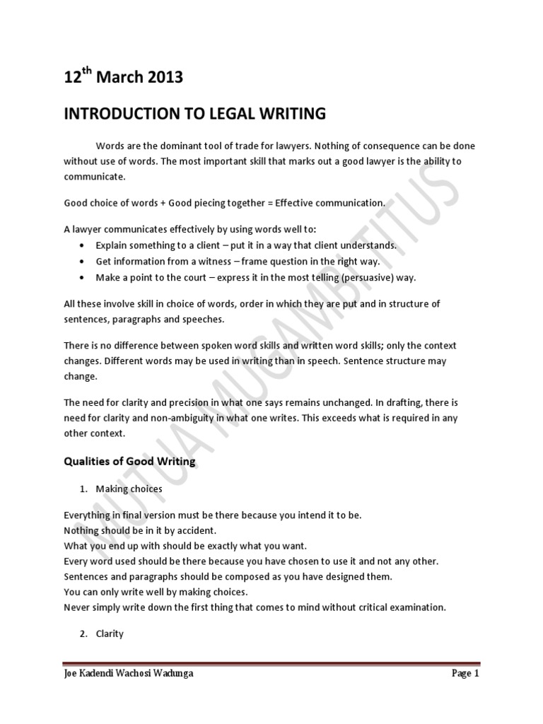 Legal Writing Essentials | PDF | Subject (Grammar) | Adjective