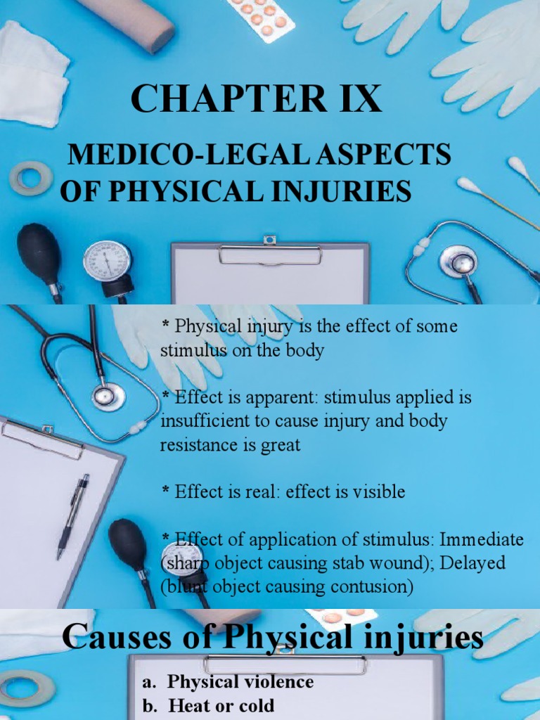 Medico-Legal Aspects of Physical Injuries | PDF | Wound | Self Harm