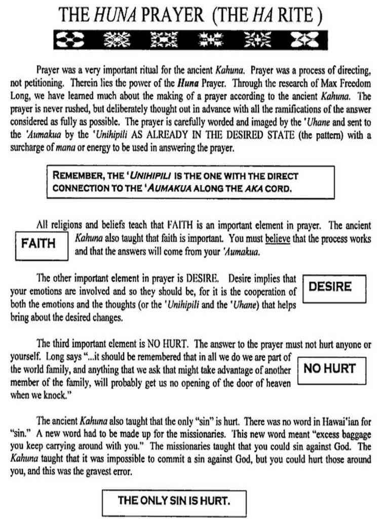 Huna Prayer From MacDonald Essential Huna | PDF