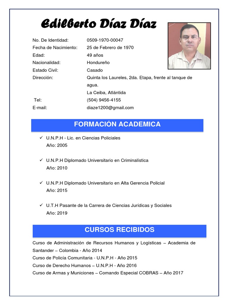 Perfil Profesional de Edilberto Díaz | PDF