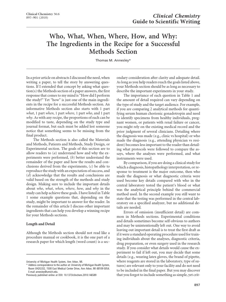 Who, What, When, Where, How, and Why: The Ingredients in The Recipe For ...