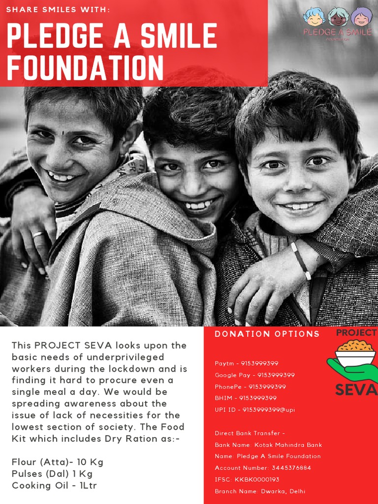Pledge A Smile Foundation: Share Smiles With | PDF | Finance & Money ...