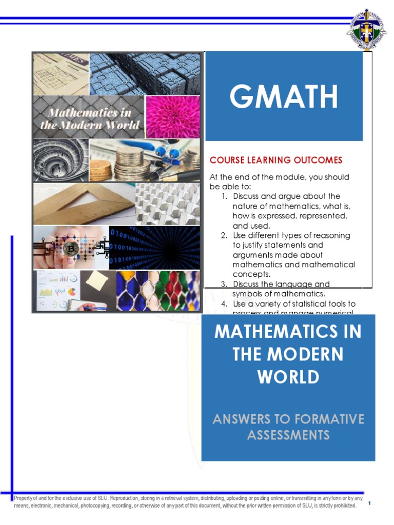 GMATH Learning Outcomes | PDF | Level Of Measurement | Mathematics
