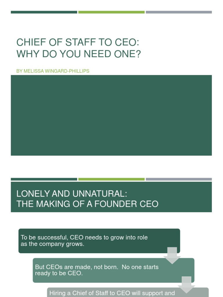 Chief of Staff To Ceo: Why Do You Need One?: by Melissa Wingard ...