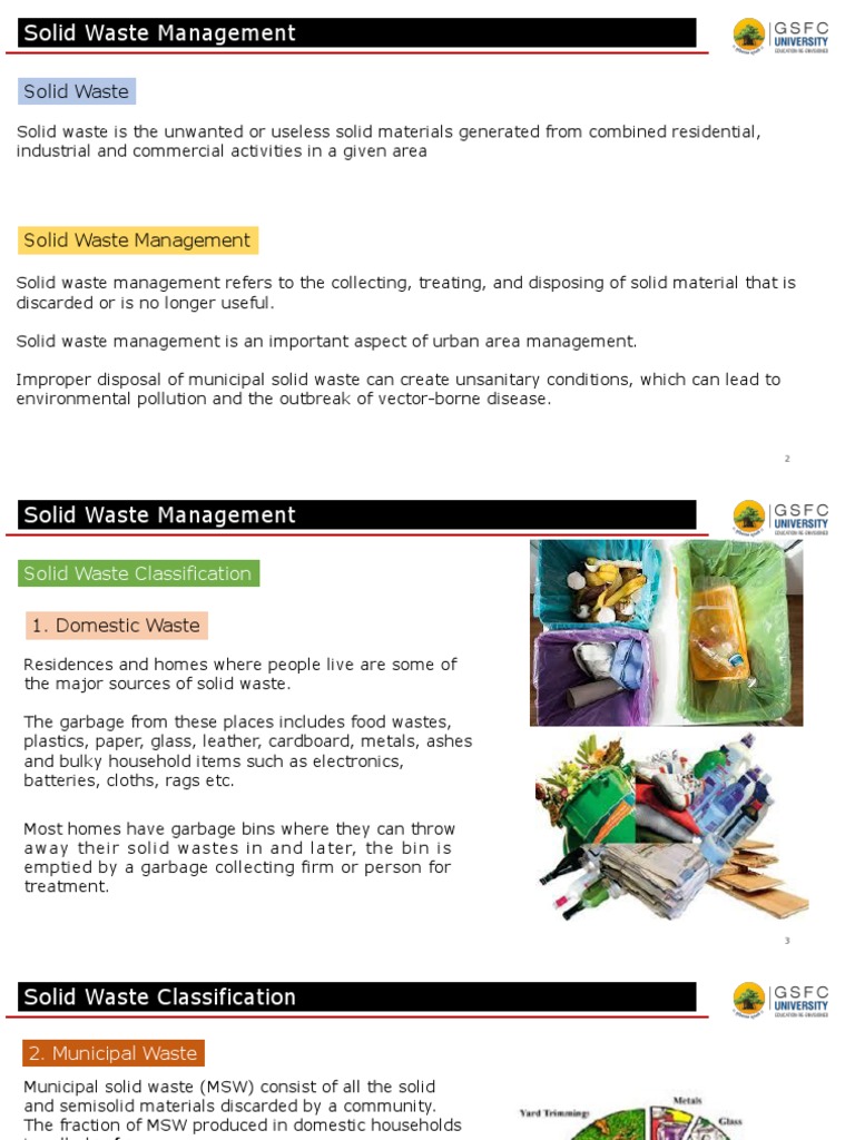 6 Solid Waste and Classification | PDF | Municipal Solid Waste | Waste