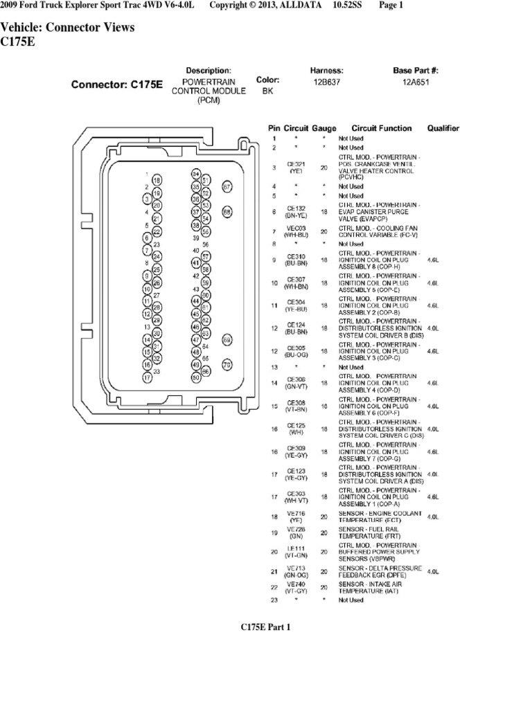 Vehicle: Connector Views C175E | PDF