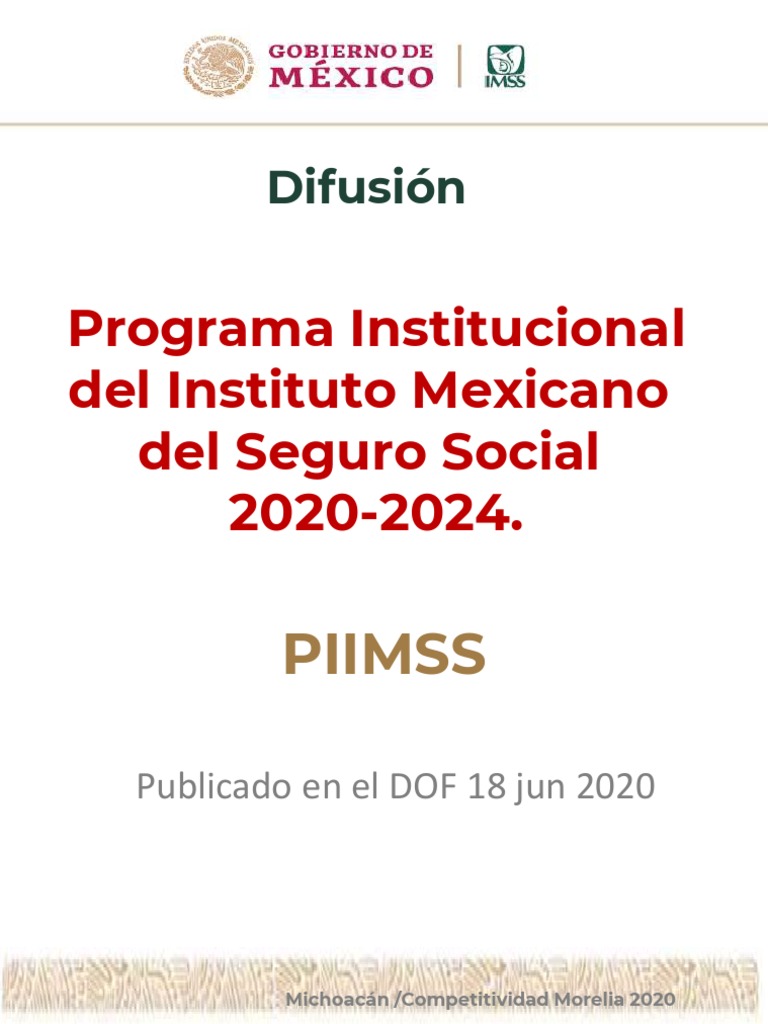 PIMSS 4T - 1T. Programa Institucional Del IMSS 2020-2024 | PDF ...
