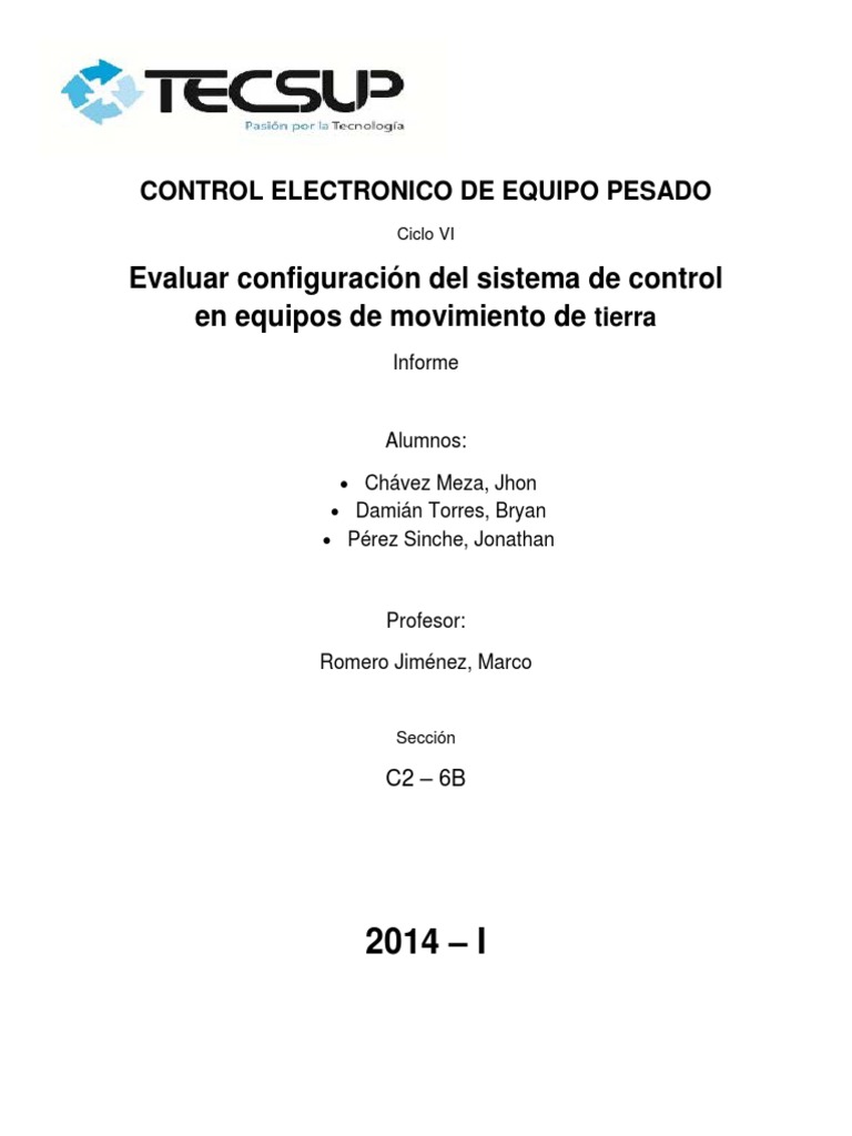 Informe de Control Electronico | PDF | Menú (Computación) | Sensor