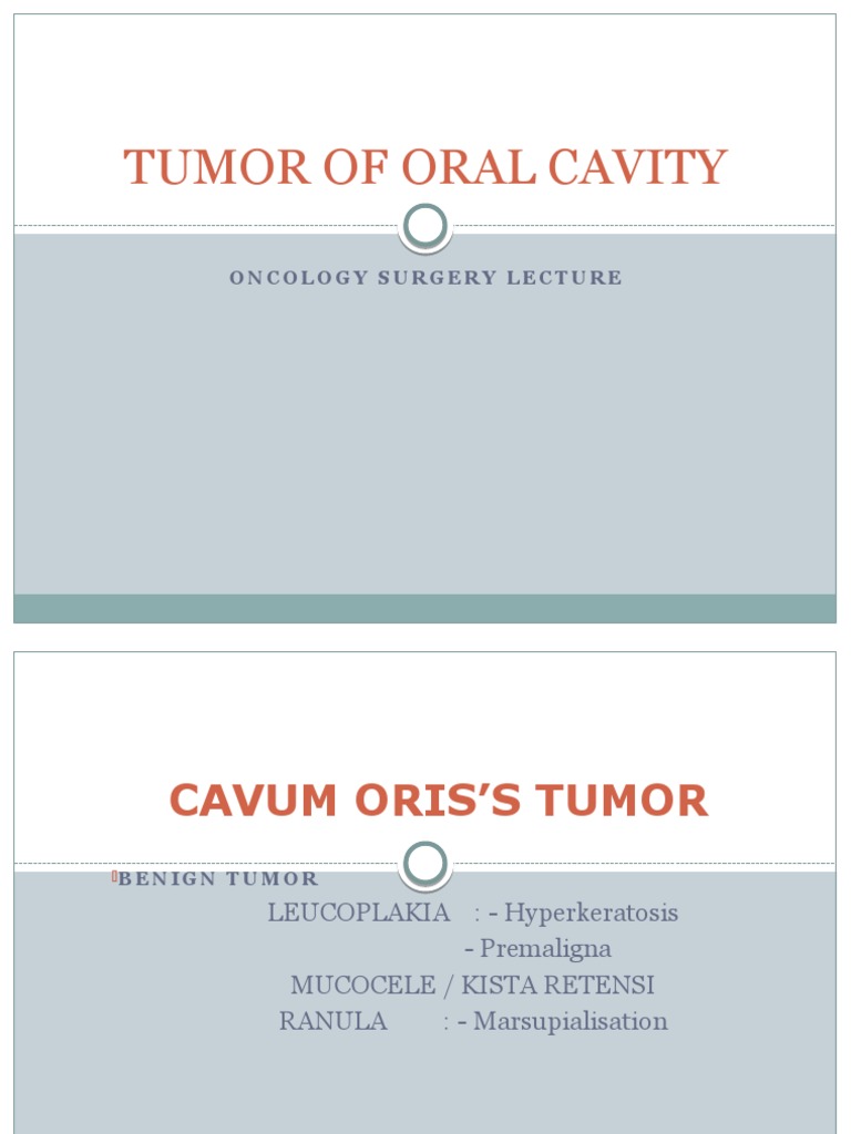 Cavum Oris's Tumor | PDF | Metastasis | Tongue