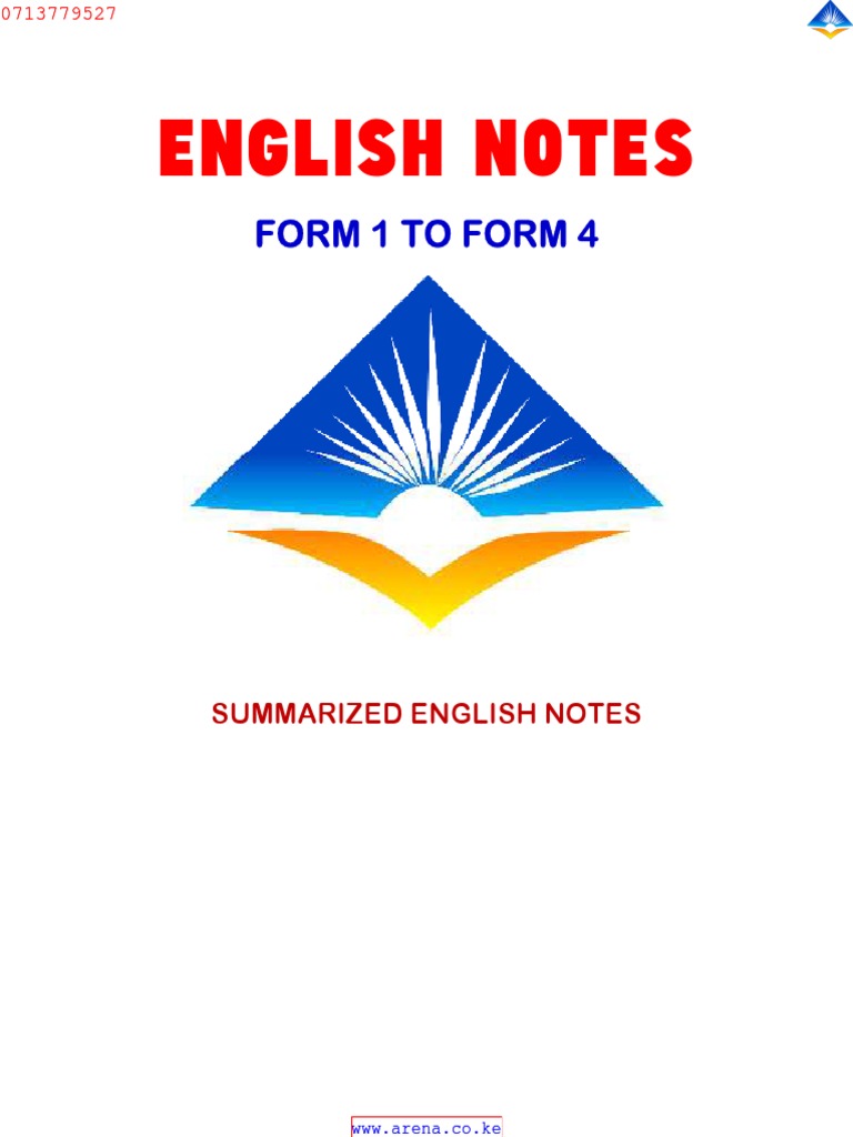English Notes Form 1 To 4 | PDF | Grammatical Gender | Pronoun