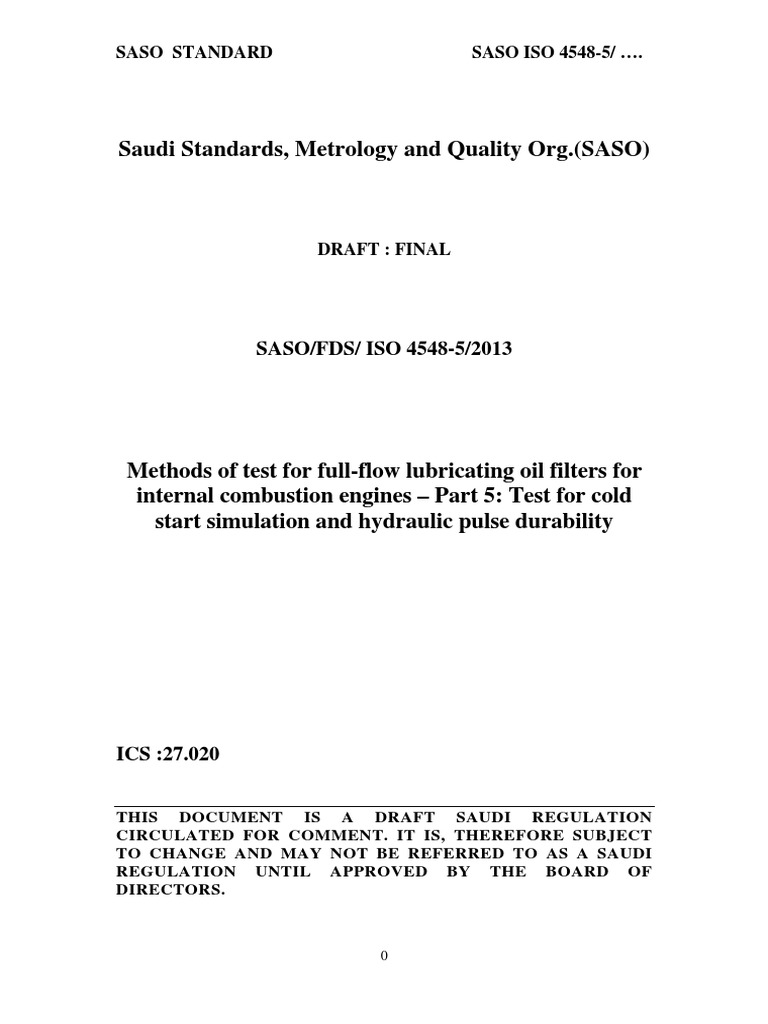 Saudi Standards, Metrology and Quality Org. (SASO) | Download Free PDF ...