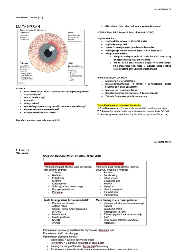 List Penyakit Mata | PDF