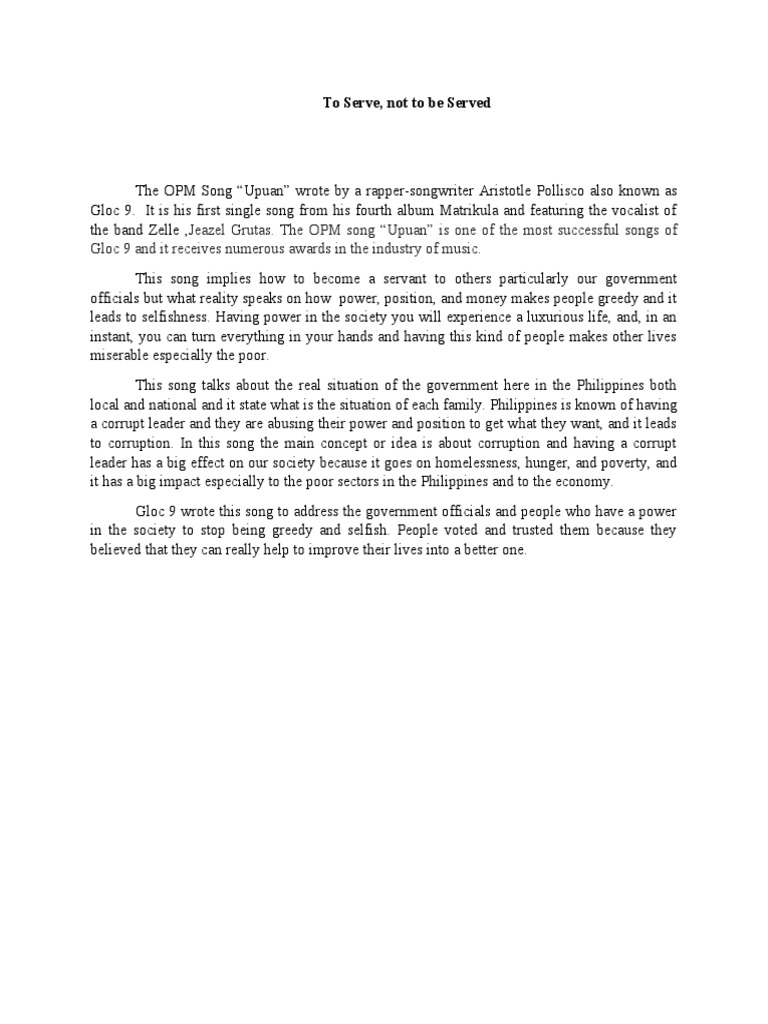 Upuan by Gloc 9 | PDF