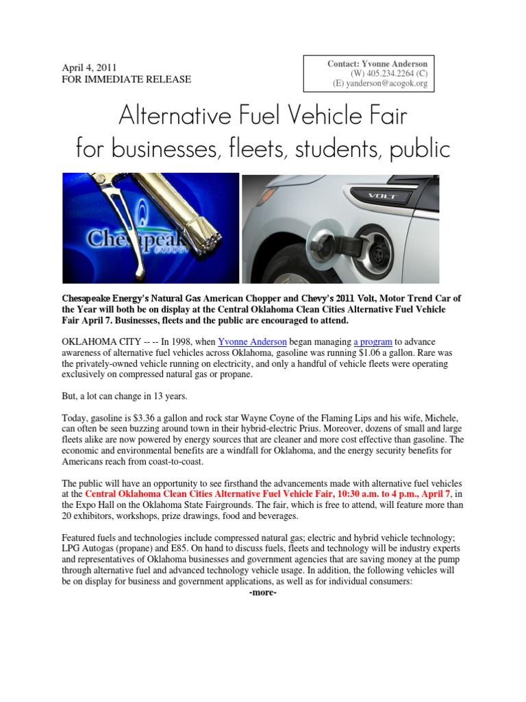 Clean Cities News Release | PDF | Alternative Fuel | Gasoline