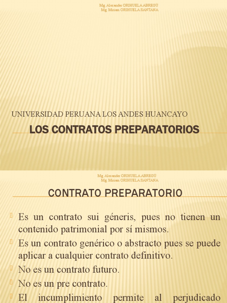 Los Contratos Preparatorios | PDF | Ley común | Derecho civil (sistema legal)