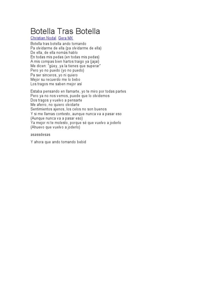 Botella Tras Botella | PDF