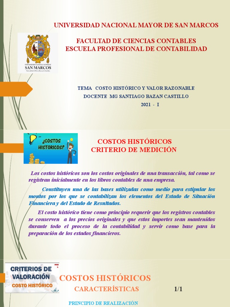 Costo Histórico y Valor Razonable | PDF | Contabilidad | Inflación