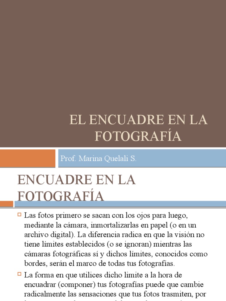 Técnicas de Encuadre Fotográfico | PDF | Tecnicas artisticas | Las artes