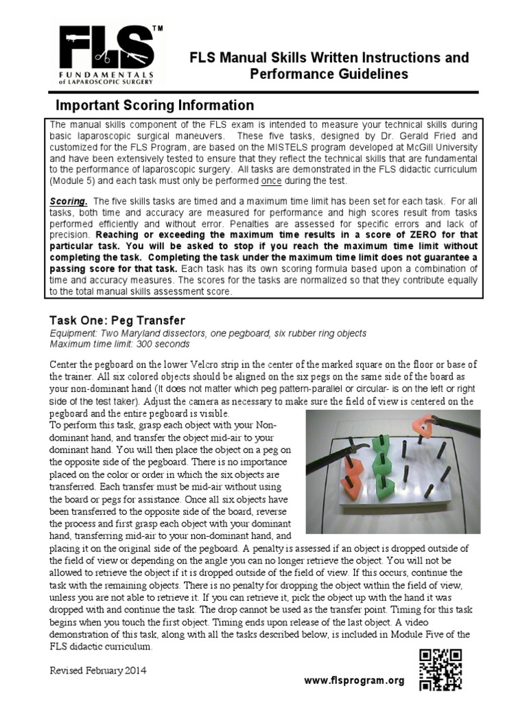 FLS Manual Skills Written Instructions and Performance Guidelines ...