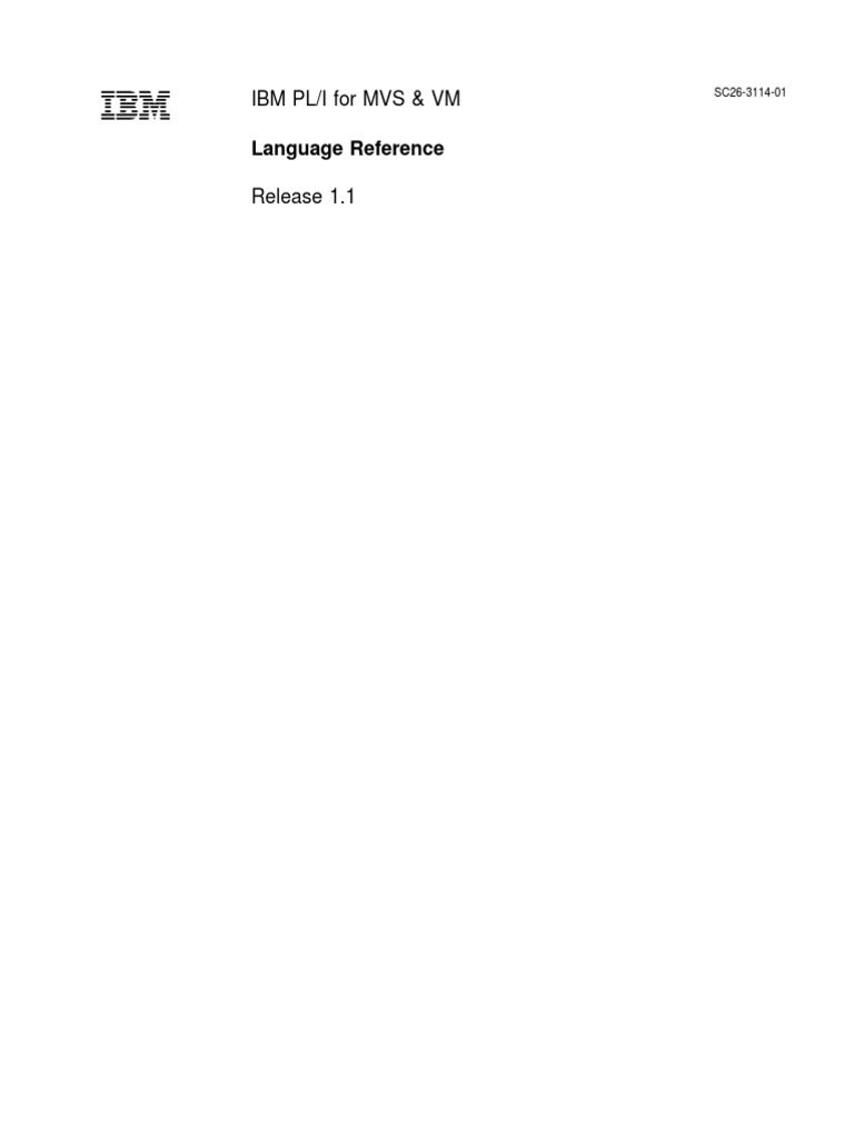 PL-1 - PL-1 MVS & VM Language Reference (2nd Ed, 1995) - (IBM) | PDF | Subroutine | Parameter ...