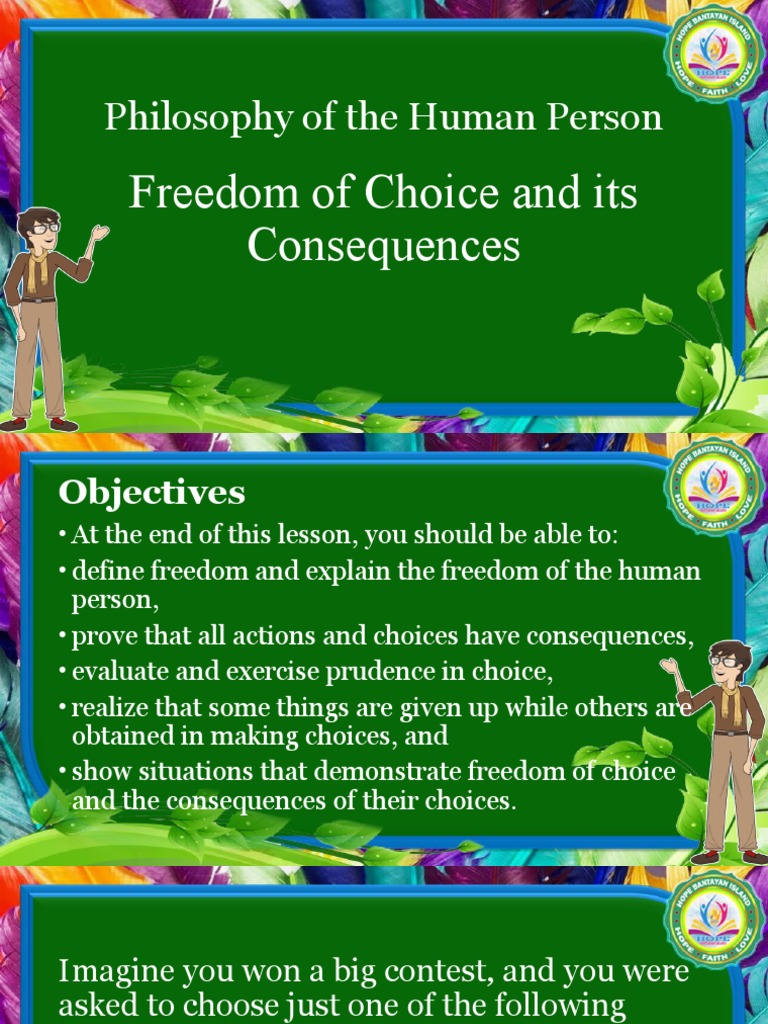 Intro To The Philosophy of The Human Person - CH 3-3 Freedom of Choice ...