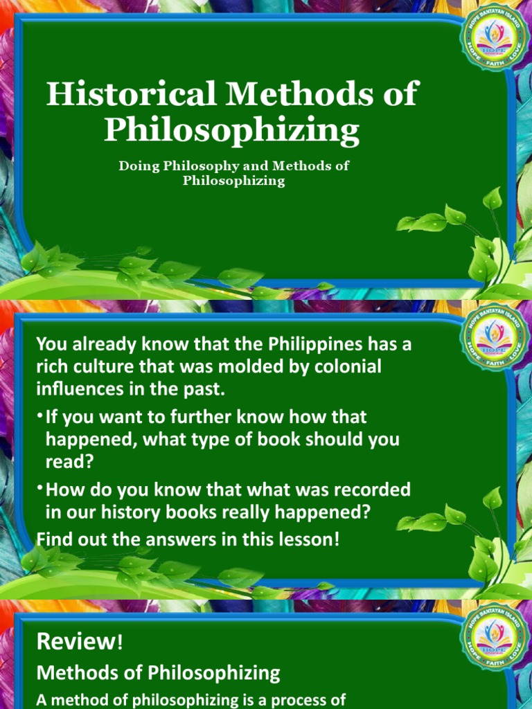 Intro To The Philosophy of The Human Person - CH 2-4 Historical Methods ...