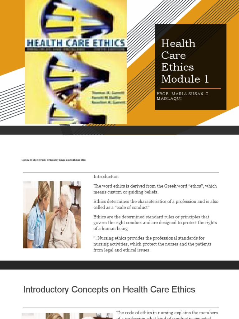 Health Care Ethics Module 1 | PDF | Nursing | Bioethics