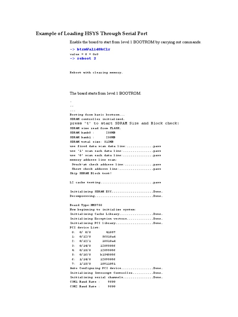 Example of Loading HSYS Through Serial Port | PDF | Computing ...