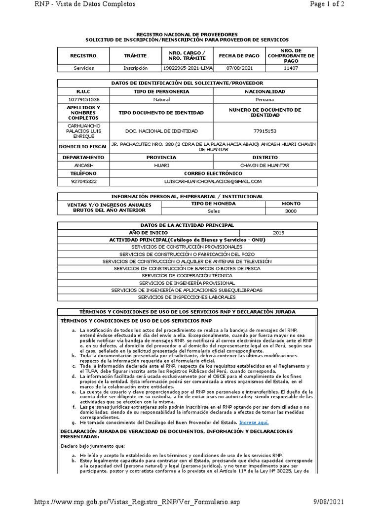 Pasos para Inscribirse RNP | PDF | Justicia | Crimen y violencia